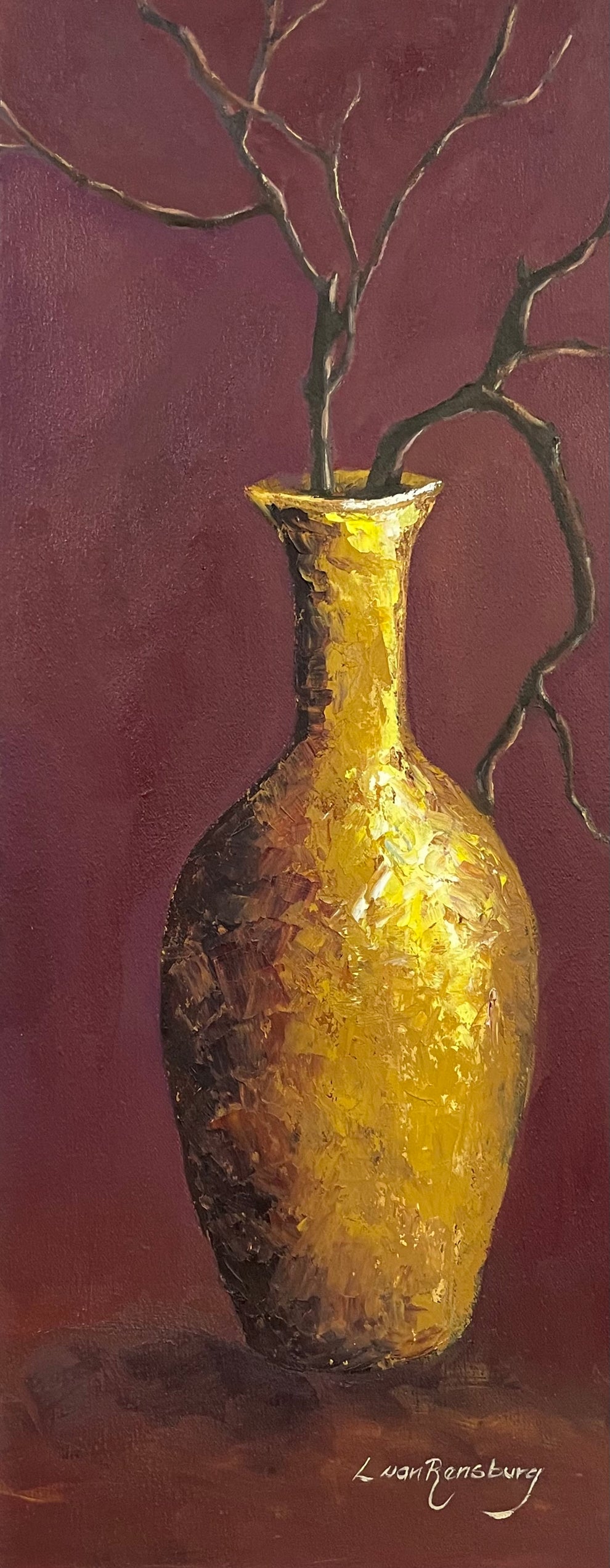 Golden Venice spring vase Diptych – Spektra Art